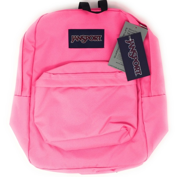 Jansport | Accessories | Jansport Superbreak Fluorescent Pink Backpack ...